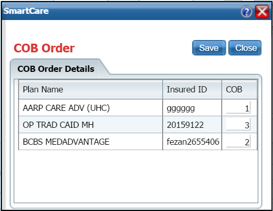 Change the COB Order for a Client's Plans